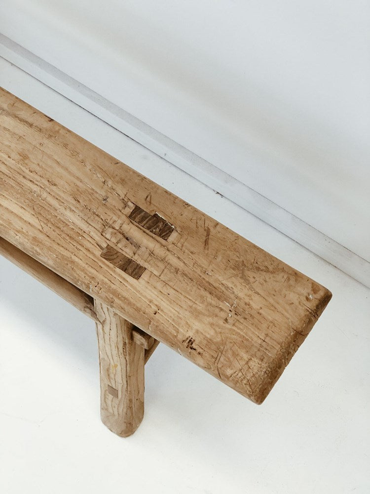 Slim wooden bench store